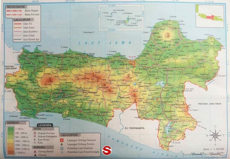 Gambar Peta Provinsi Jawa Tengah Lengkap