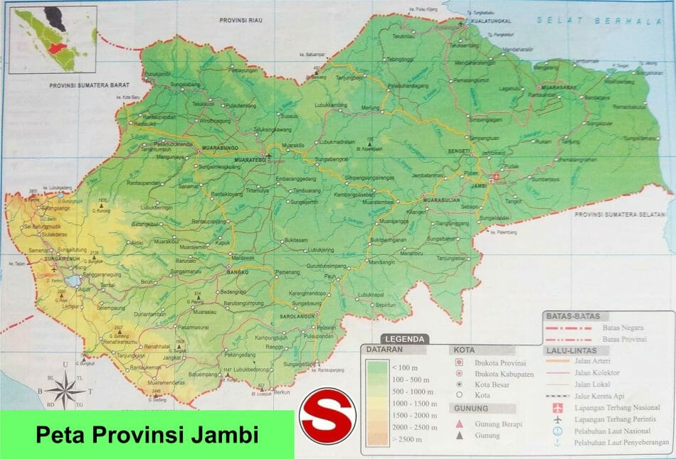 Gambar Peta Sumatera Lengkap dengan 10 Provinsinya